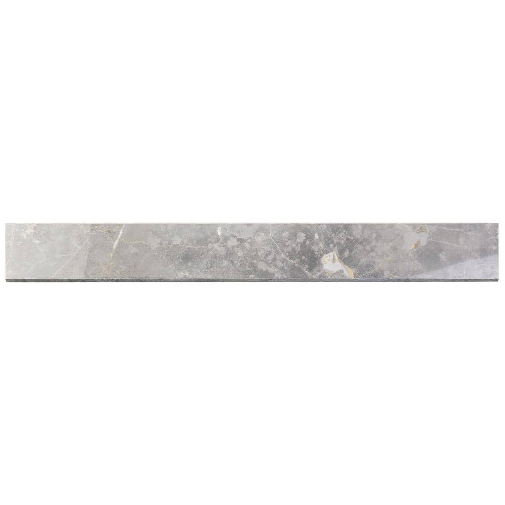 Ivy Hill Tile Marmo Gray 3 in. x 24 in. Polished Porcelain Bullnose ...
