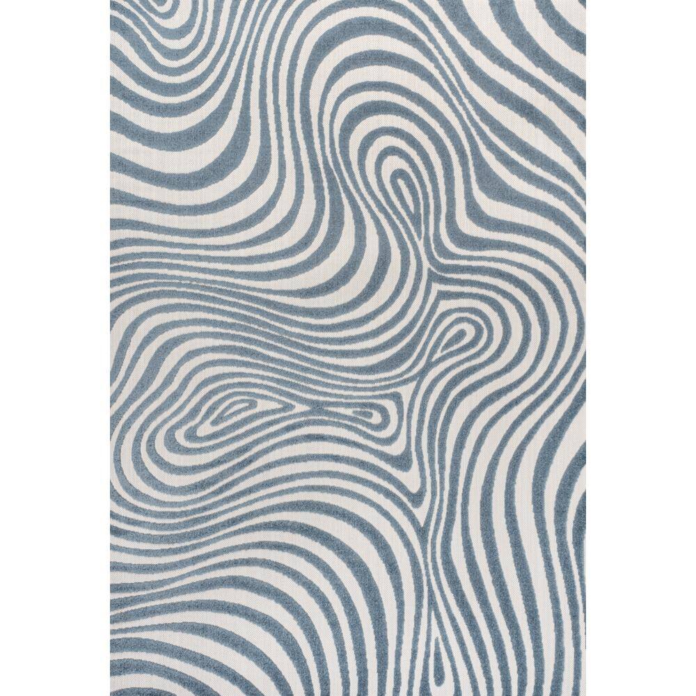 JONATHAN Y Maribo High-Low Abstract Groovy Striped Dark Blue/Cream 5 ft ...