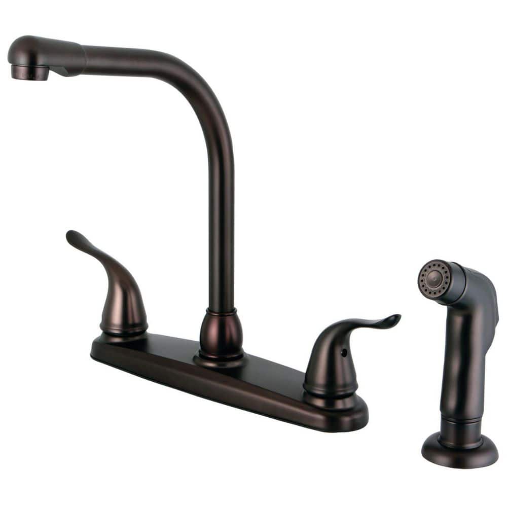 Kingston Brass Yosemite 2-Handle Deck Mount Centerset Kitchen Faucets ...
