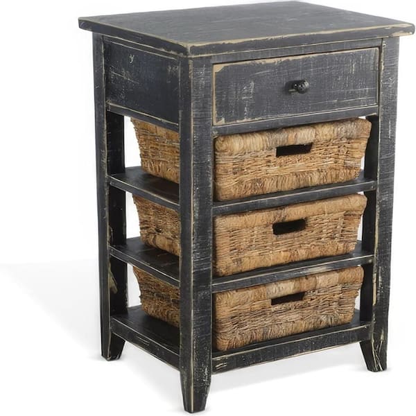 HOME IMPORTS EMPORIUM 16 in. Black Rectangle Wood End Table, Sturdy ...