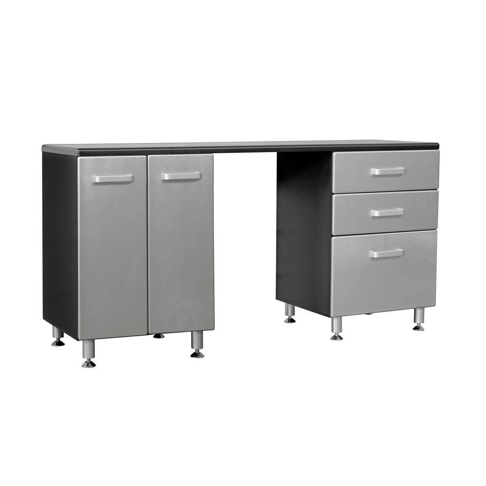 Tuff Stor 2-Piece Composite Garage Storage System in Black with Silver ...