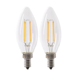 Sunlite 40-Watt Equivalent CA11 ENERGY STAR Dimmable Clear Chandelier LED Light Bulb in Warm ...