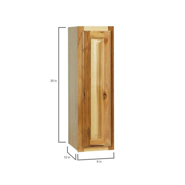 Hampton Bay Hampton 9 in. W x 12 in. D x 30 in. H Assembled Wall Kitchen Cabinet in Natural Hickory KW930 NHK