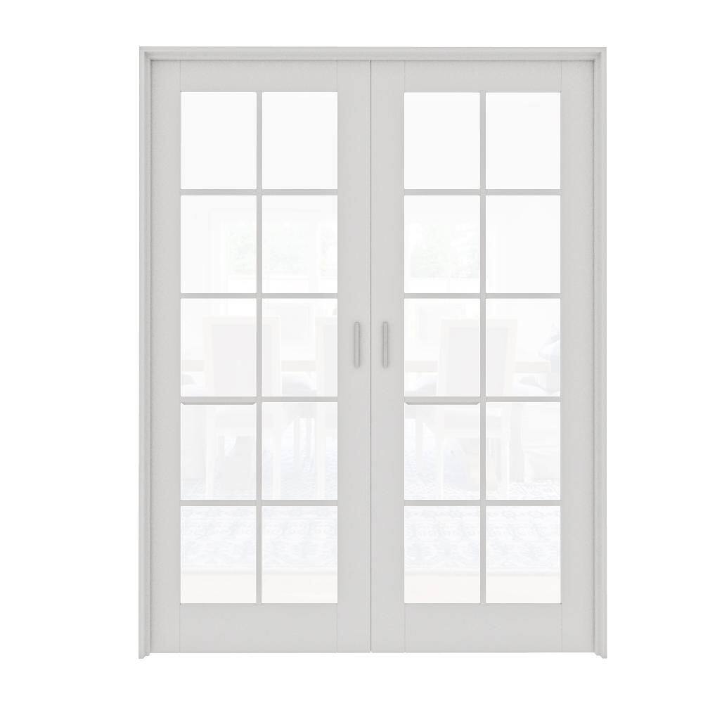 ARK DESIGN 60 in. x 80 in. Universal 10-Lite Clear Glass White MDF ...