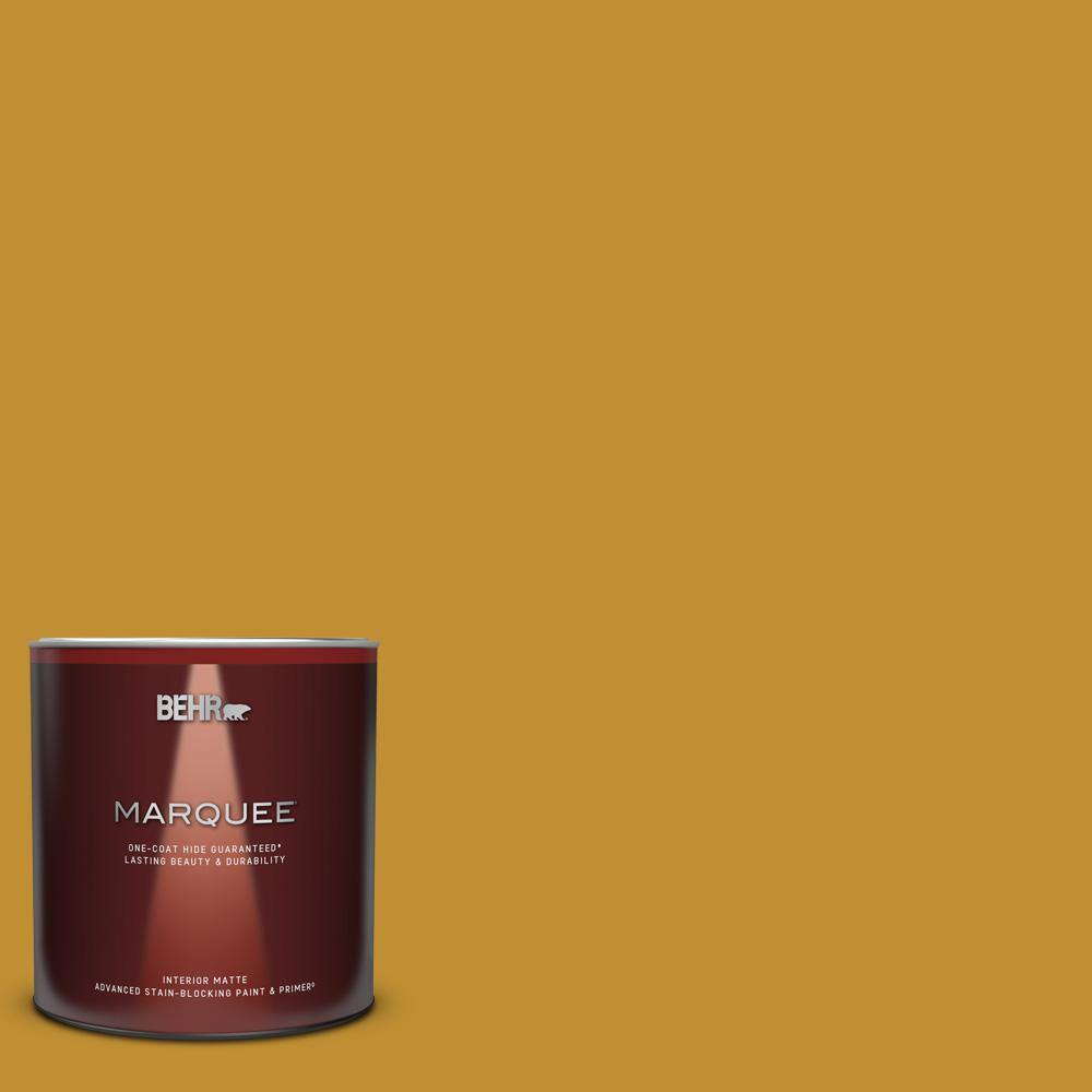 BEHR MARQUEE 1 qt. #M290-7 Turmeric Matte Interior Paint & Primer ...