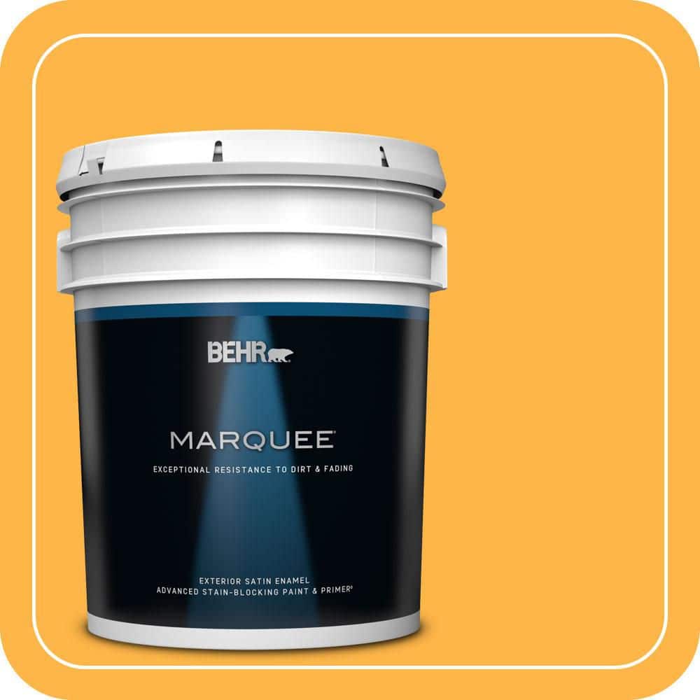 BEHR MARQUEE 5 gal. #300B-6 Glorious Gold Satin Enamel Exterior Paint ...