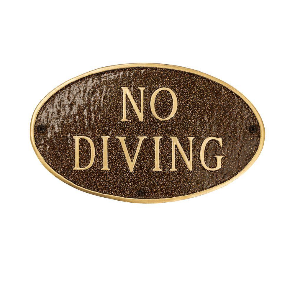 Montague Metal Products No Diving Small Oval Statement Plaque ...