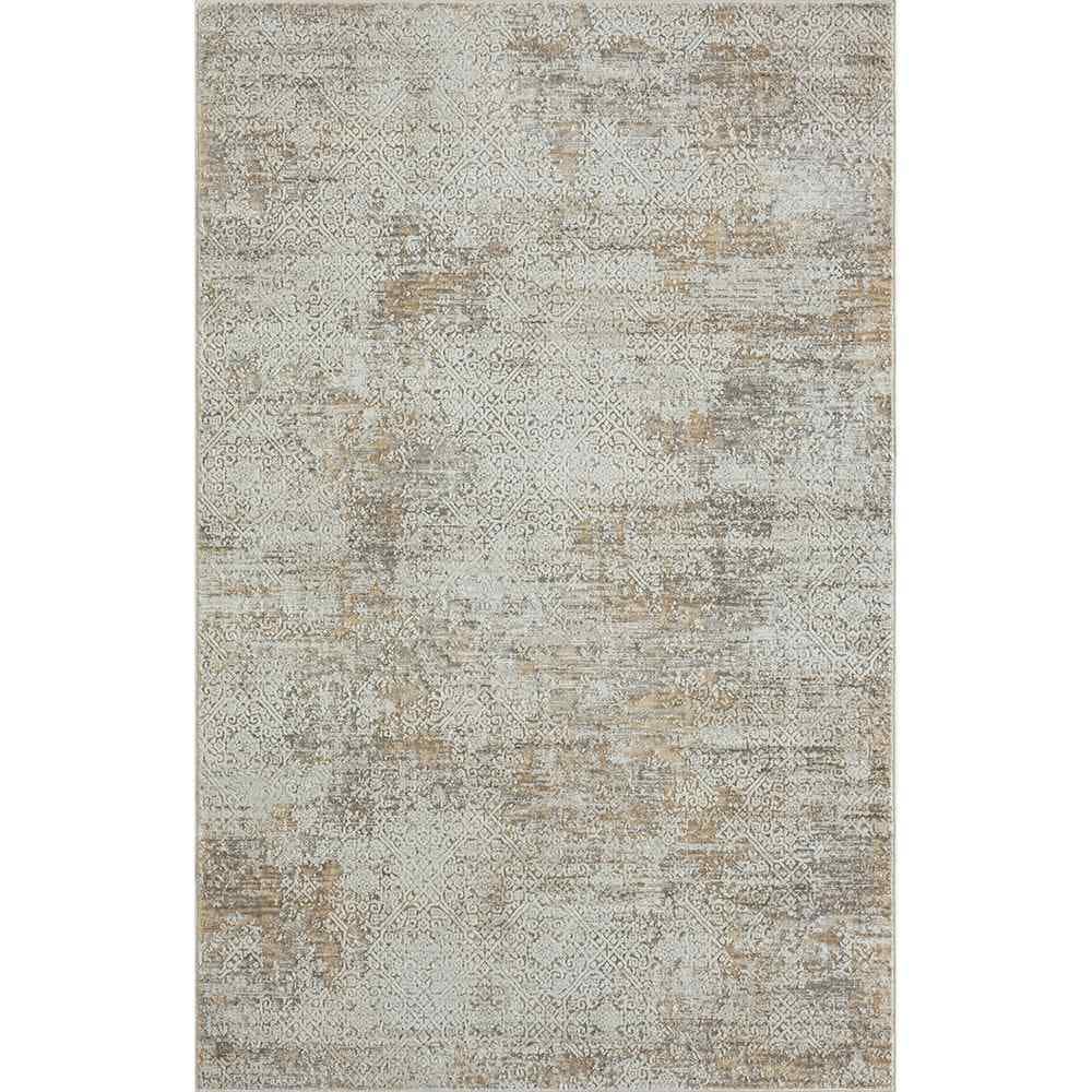 Distressed Damask Gray/Beige 5 ft. x 8 ft. Transitional High-Low ...