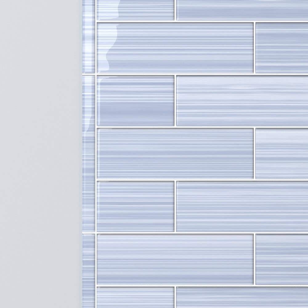 Bodesi Hand Painted Trim 1 in. x 12 in. Coastline 20 Glass tile (0.083 ...
