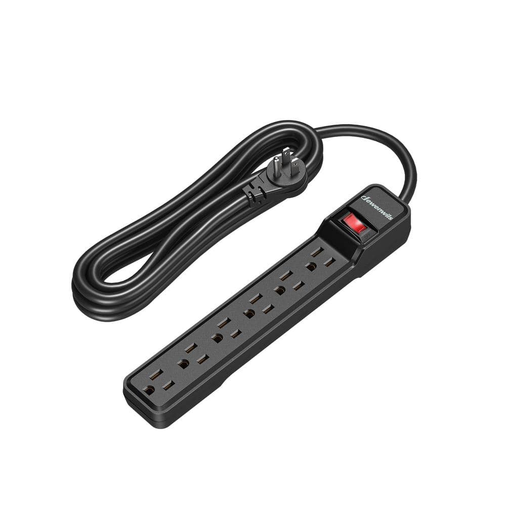 DEWENWILS 15 ft. 6-Outlet Surge Protector Power Strip, 500 Joules ...
