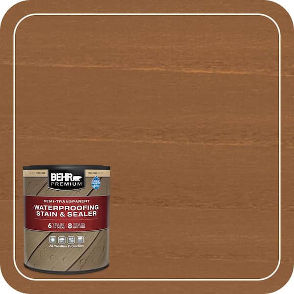 BEHR PREMIUM 1 qt. #ST-147 Castle Gray Semi-Transparent Waterproofing ...