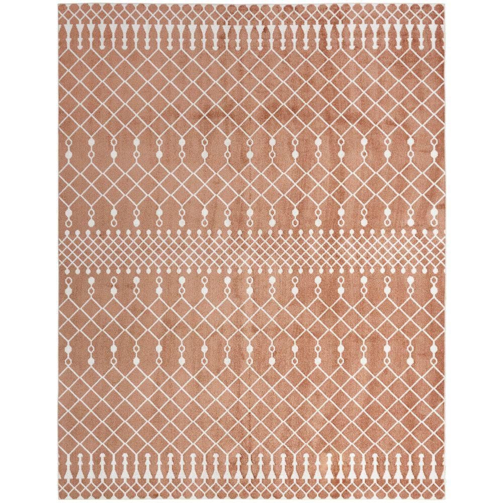 Nourison Astra Machine Washable Copper 9 ft. x 12 ft. Moroccan ...