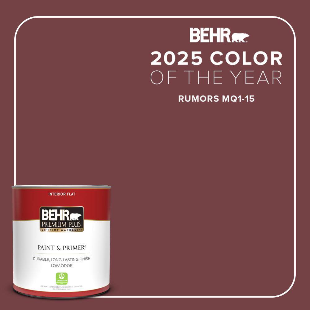 BEHR PREMIUM PLUS 1 qt. #MQ1-15 Rumors Flat Low Odor Interior Paint ... BEHR PREMIUM PLUS 1 qt. #MQ1-15 Rumors Flat Low Odor Interior Paint ...