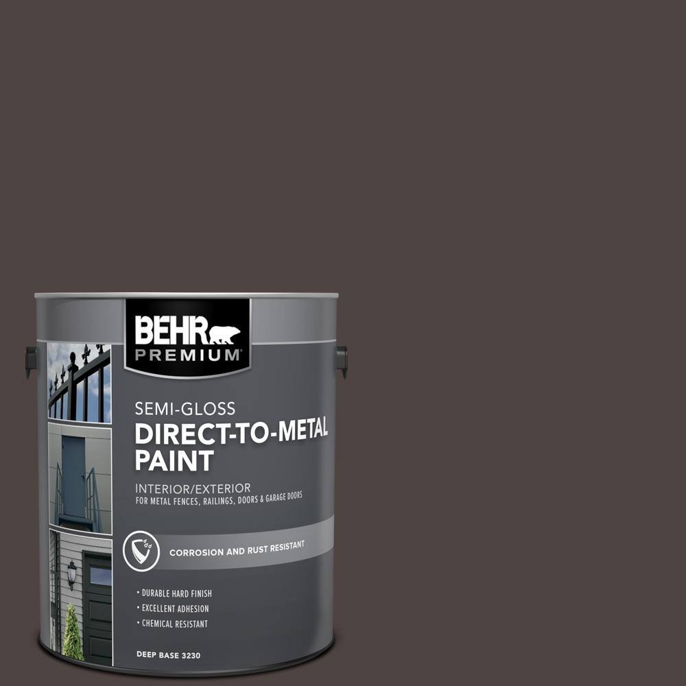BEHR PREMIUM 1 gal. #SC-104 Cordovan Brown Semi-Gloss Direct to Metal ...