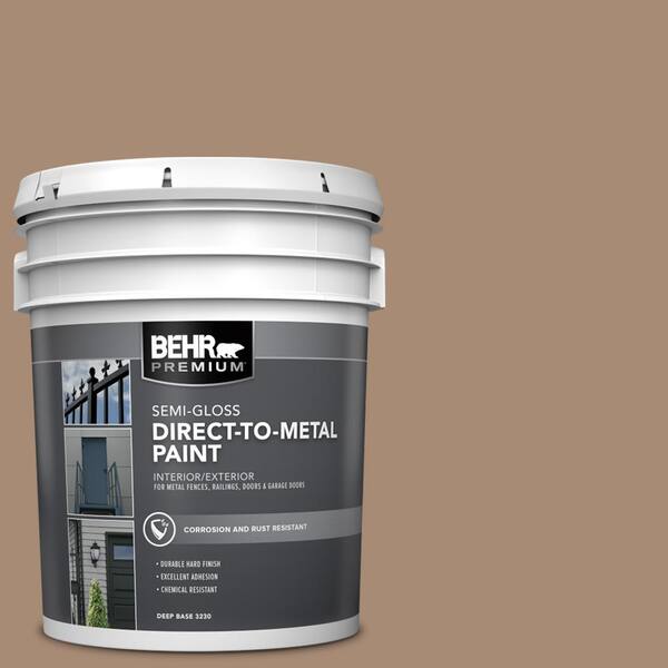 BEHR PREMIUM 5 gal. #N240-5 Rodeo Tan Semi-Gloss Direct to Metal ...