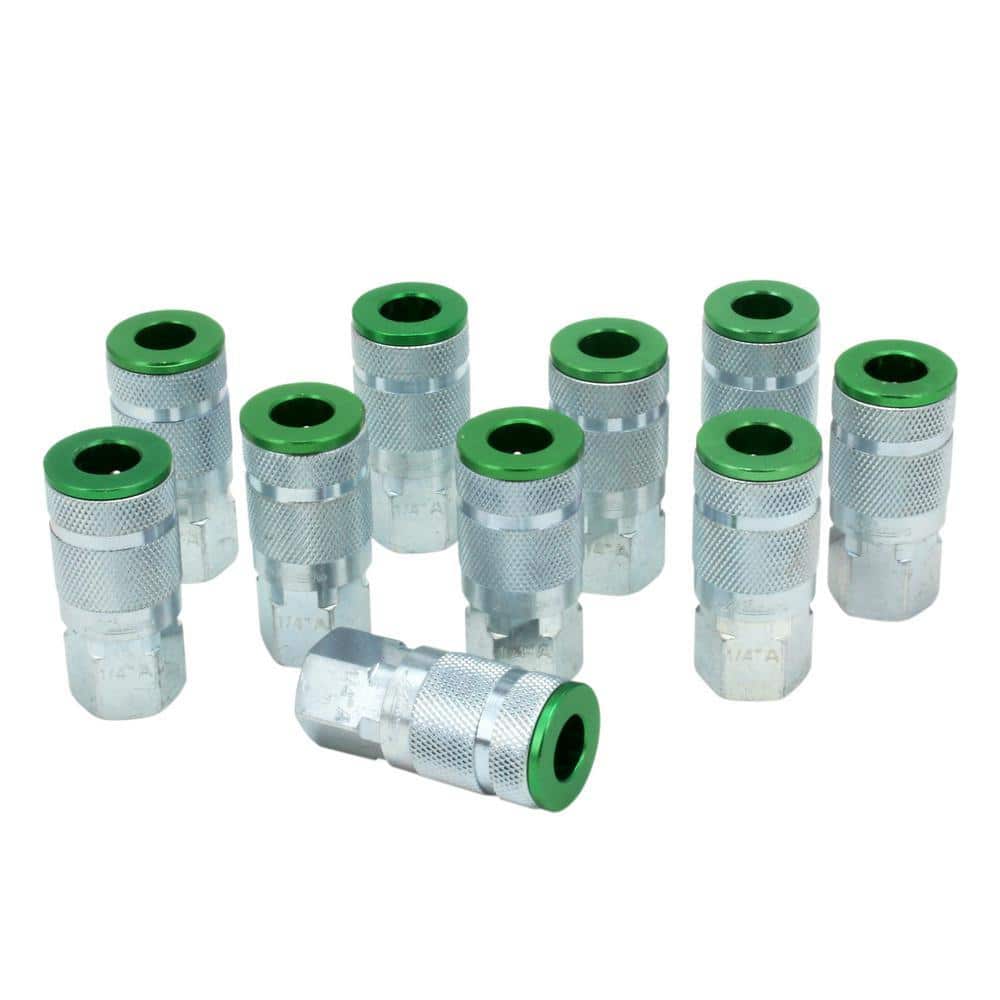 Milton 775 AC Pneumatic Couplers (A-Style, Green) - 1/4 in. NPT Female ...