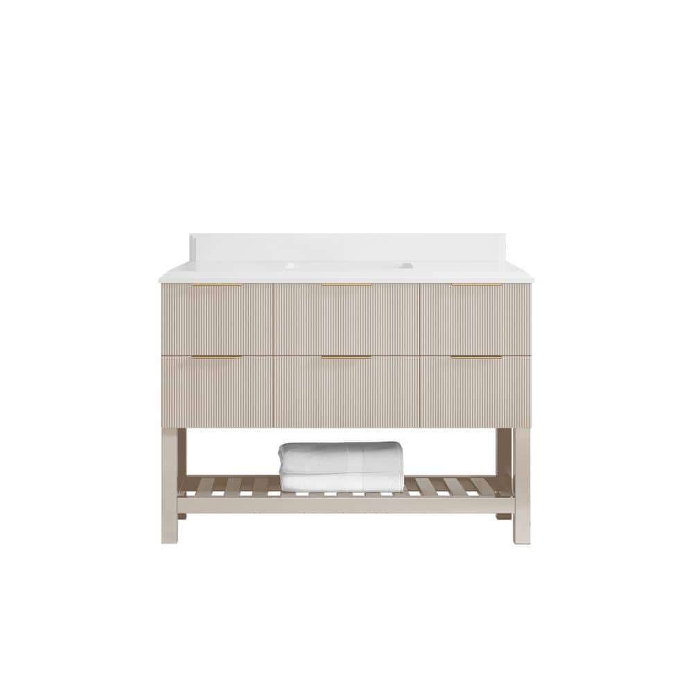 Willow Collections Catalina 48 in. Single Sink Freestanding Fine Grain ...