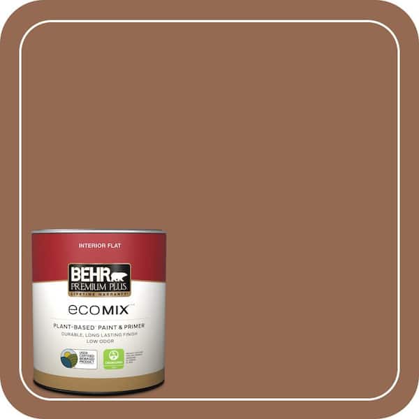 BEHR PREMIUM PLUS 1 qt. #240F-6 Sable Brown Flat EcoMix Plant-Based ...