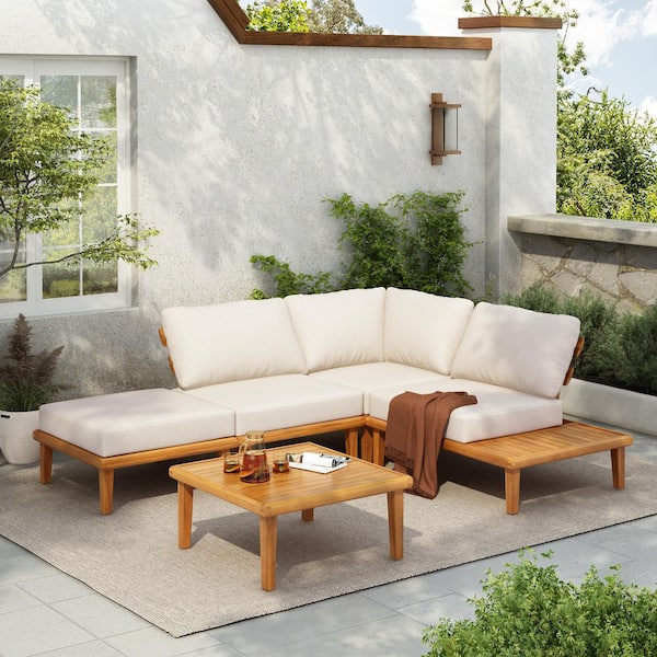 CHRISTOPHER KNIGHT HOME Imane 5-Piece Outdoor Teak Finish Solid Wood ...