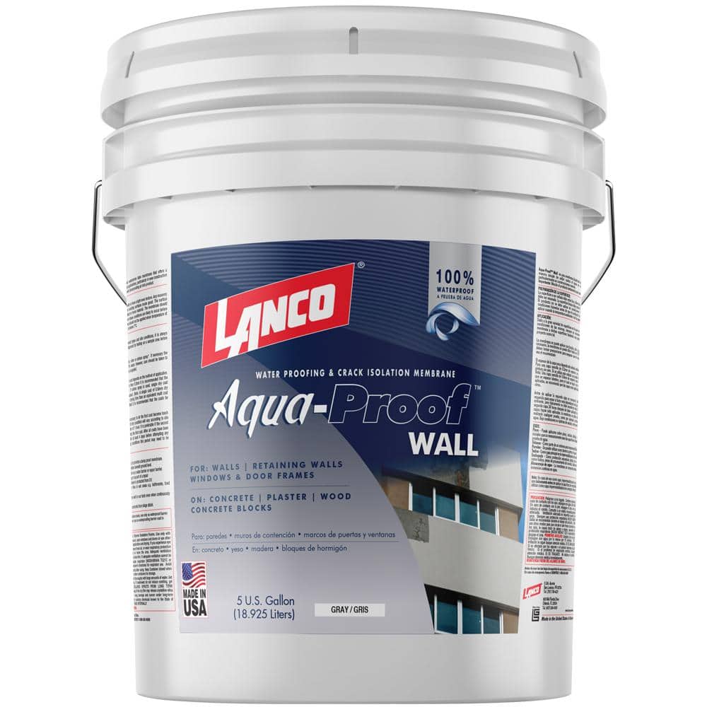 Lanco Aqua-Proof Wall 5 gal. Gray Interior/Exterior Water-Proofing Wall ...