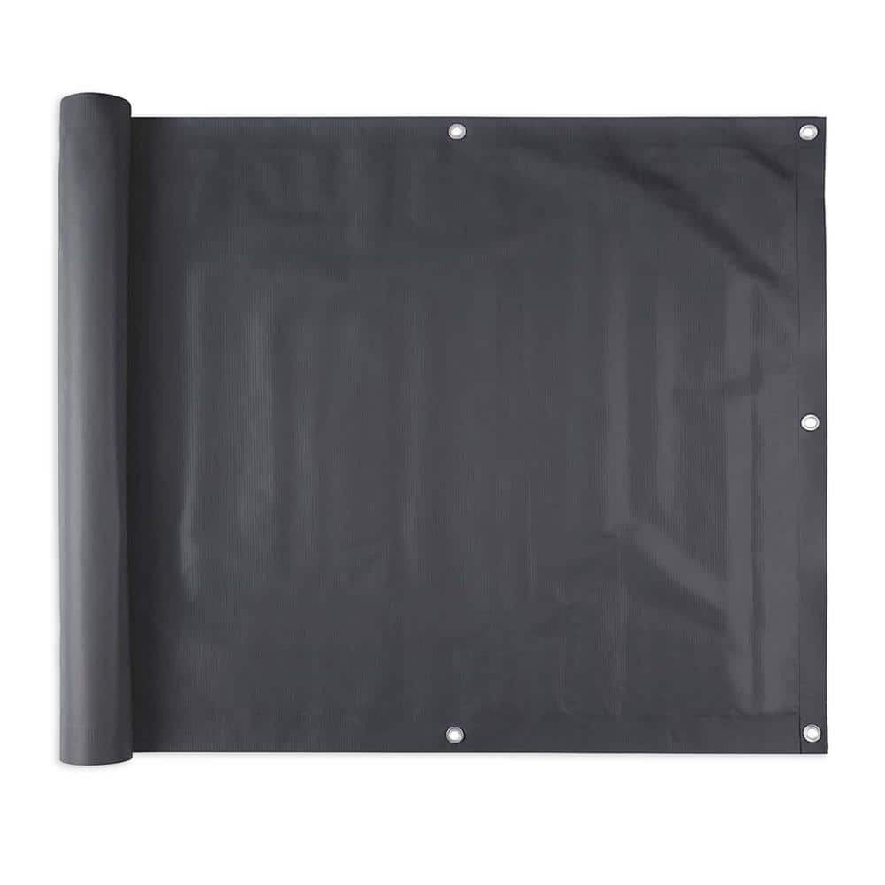 NATURAE DECOR 34 in. Privacy Balcony Screen in Dark Gray BALC3415-SOLDG ...