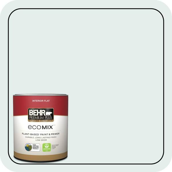 BEHR PREMIUM PLUS 1 qt. #W-D-510 Waterfall Mist Flat EcoMix Plant-Based ...