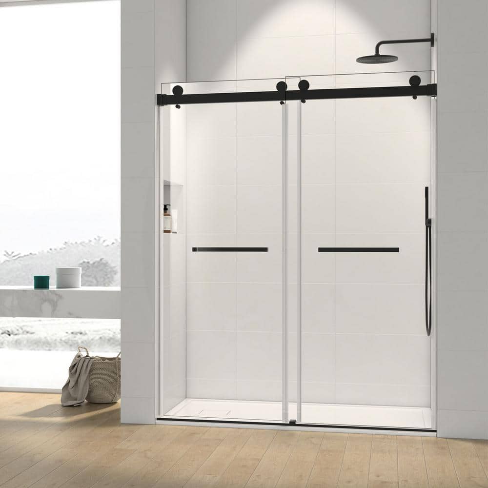 Satico 48 in. W x 76 in. H Double Sliding Frameless Shower Door ...