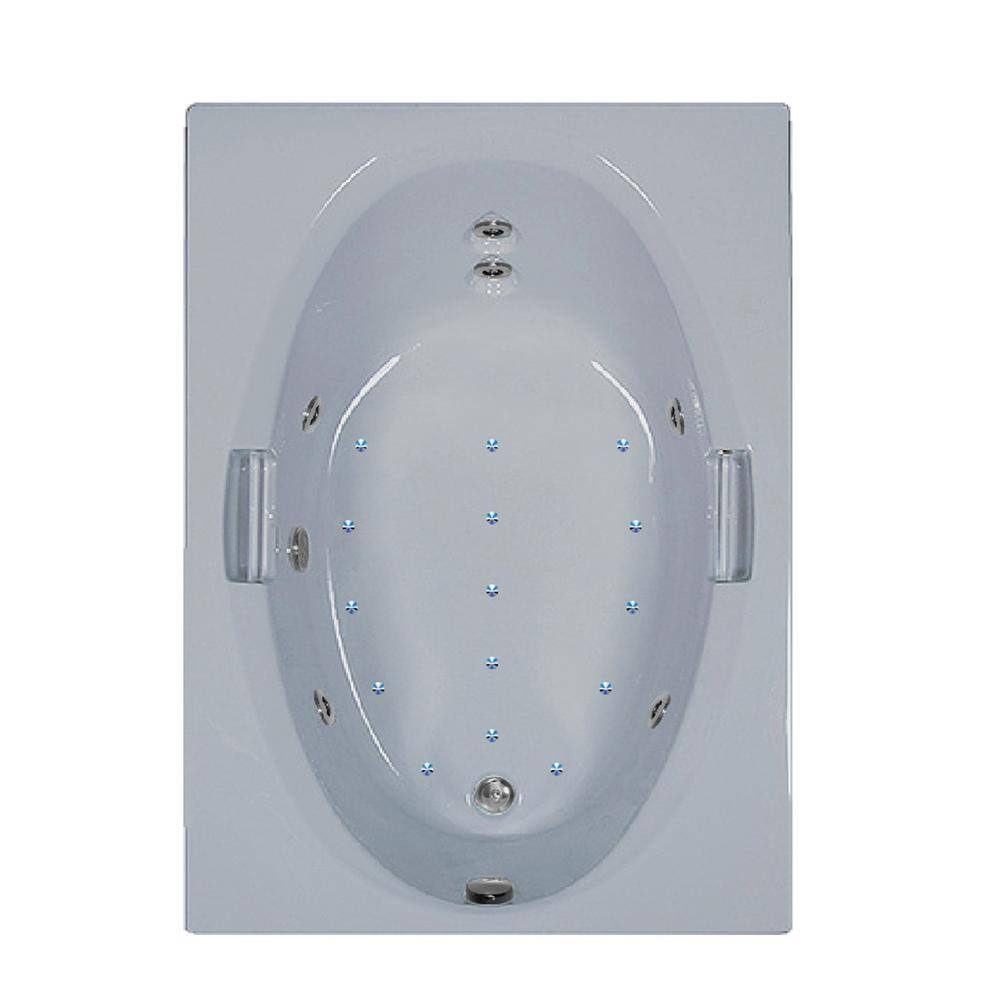 Comfortflo 60 in. Acrylic Rectangular Drop-in Air and Whirlpool Bathtub ...