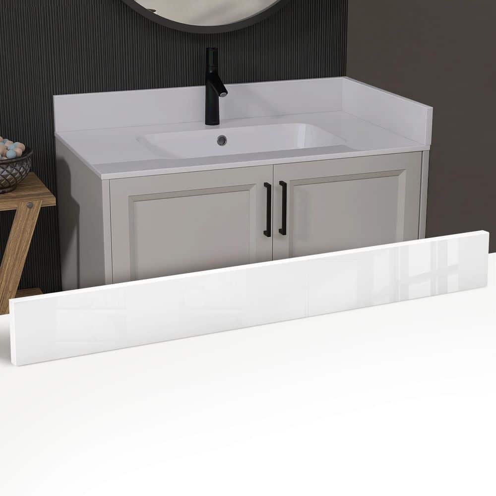 Zeafive 36 in. W x 4 in. H Solid Surface Resin Vanity Backsplash for ...