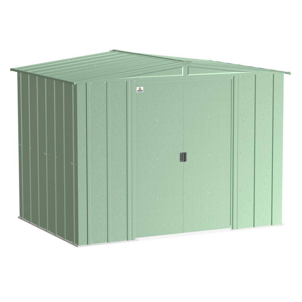 Arrow Classic 8 ft.W x 6 ft. D Sage Green Steel Storage Shed CLG86SG ...