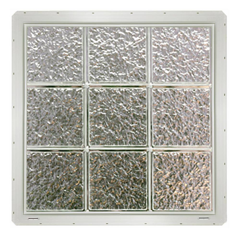CrystaLok 24.25 in. x 24.25 in. x 3.25 in. Ice Pattern Vinyl Framed ...