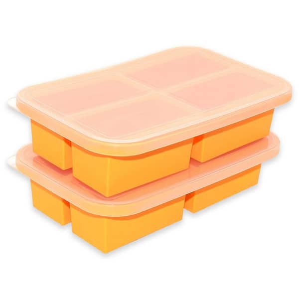 Wudkey Meal Prep Essential Stackable Yellow Square Silicone Ice & Food ...