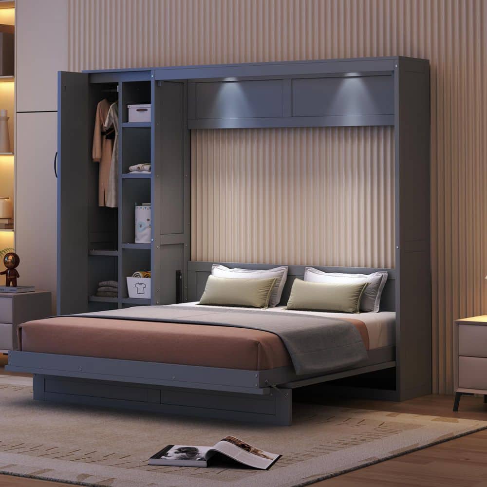 Have a question about Nestfair Gray Wood Frame Queen Size Murphy Bed ...
