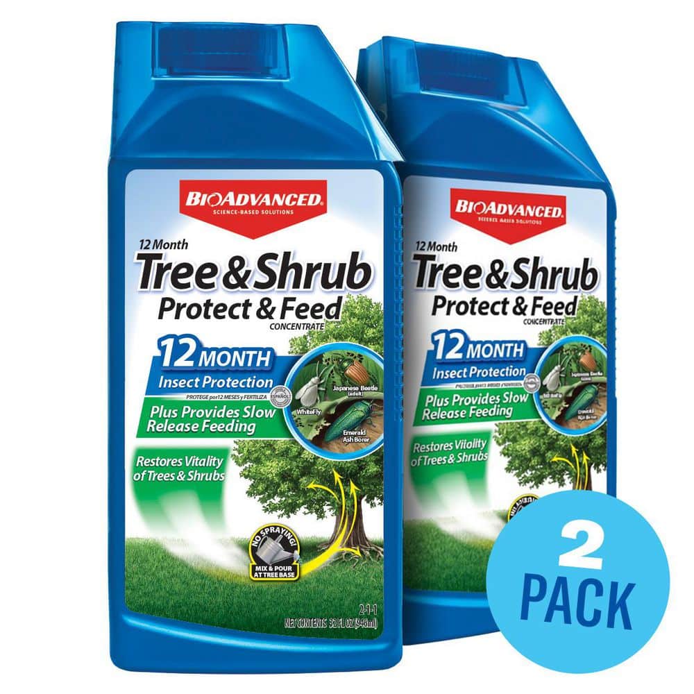 BIOADVANCED 32 oz. Concentrated Tree and Shrub Protect and Feed Insect ...