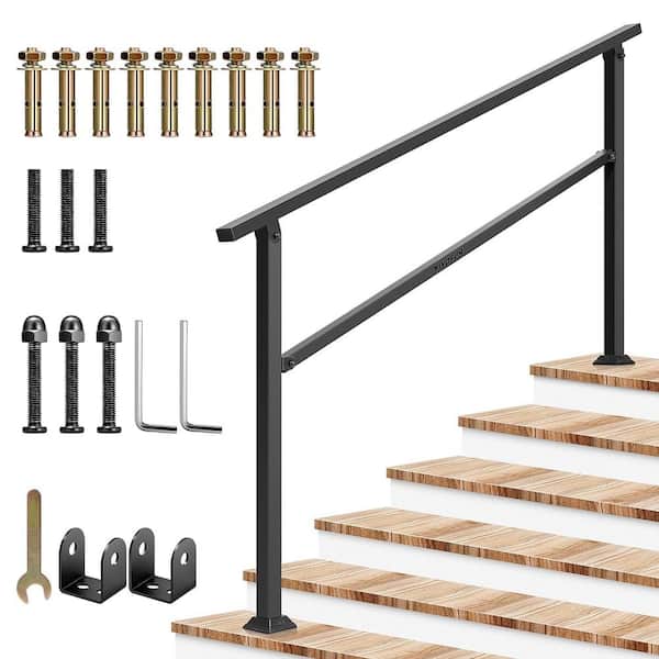 FUFU&GAGA 36 in. H x 83 in. W Handrails for Outdoor Steps Fit 6 or 7 ...