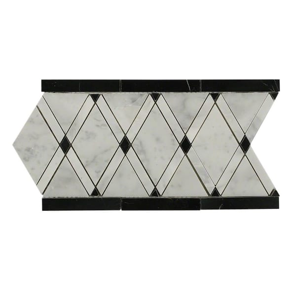 Ivy Hill Tile Grand Pavo Carrera Blend Polished 3 in. x 6 in. Marble ...