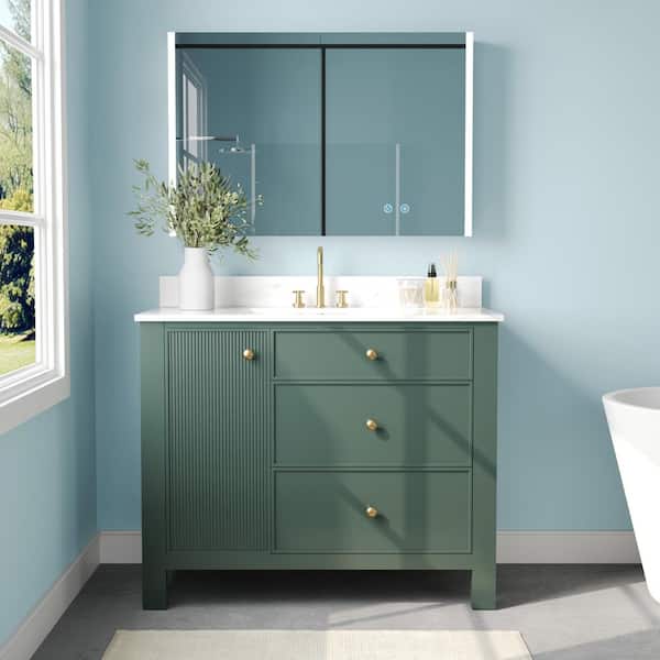 Reviews for DEERVALLEY 42 in. Single Sink Freestanding Light Natural ...