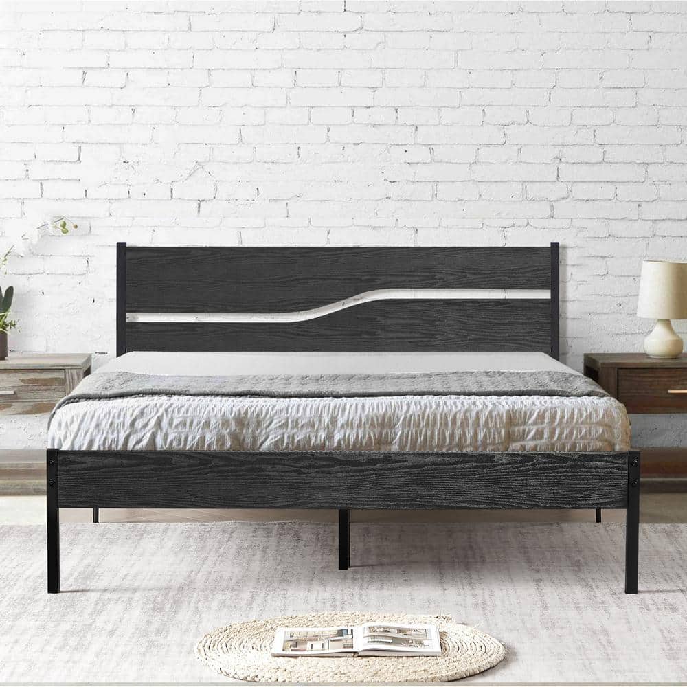 VECELO Platform Bed,Black Metal Bed Frame ,Queen Size Platform Bed with ... VECELO Platform Bed,Black Metal Bed Frame ,Queen Size Platform Bed with ...