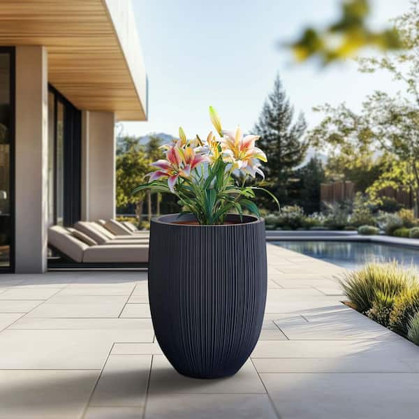 Sapcrete 17 in. Large Granite Gray(Enhanced Interior) Concrete Round ...