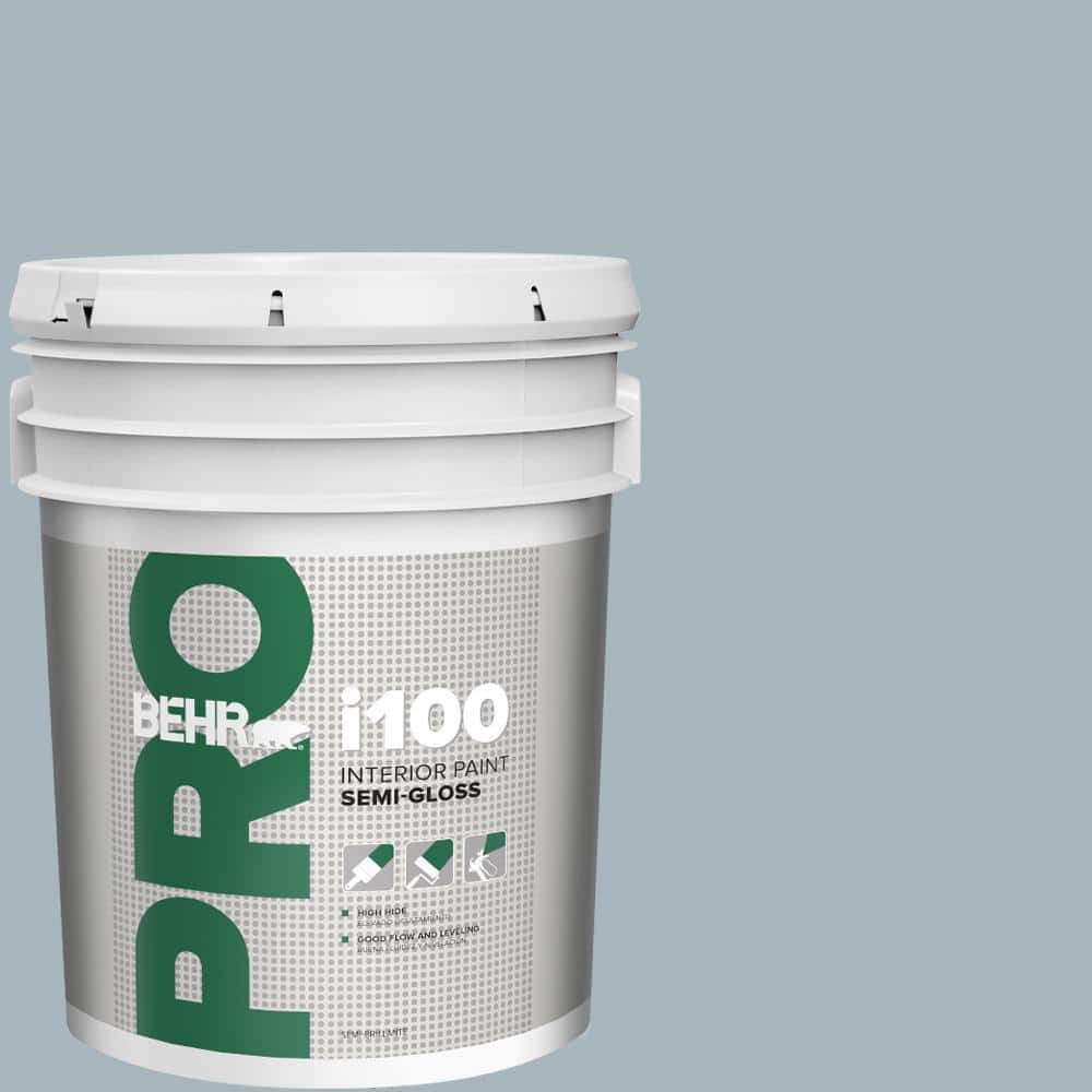 BEHR PRO 5 gal. #N480-3 Shadow Blue Semi-Gloss Interior Paint PR17005 ...
