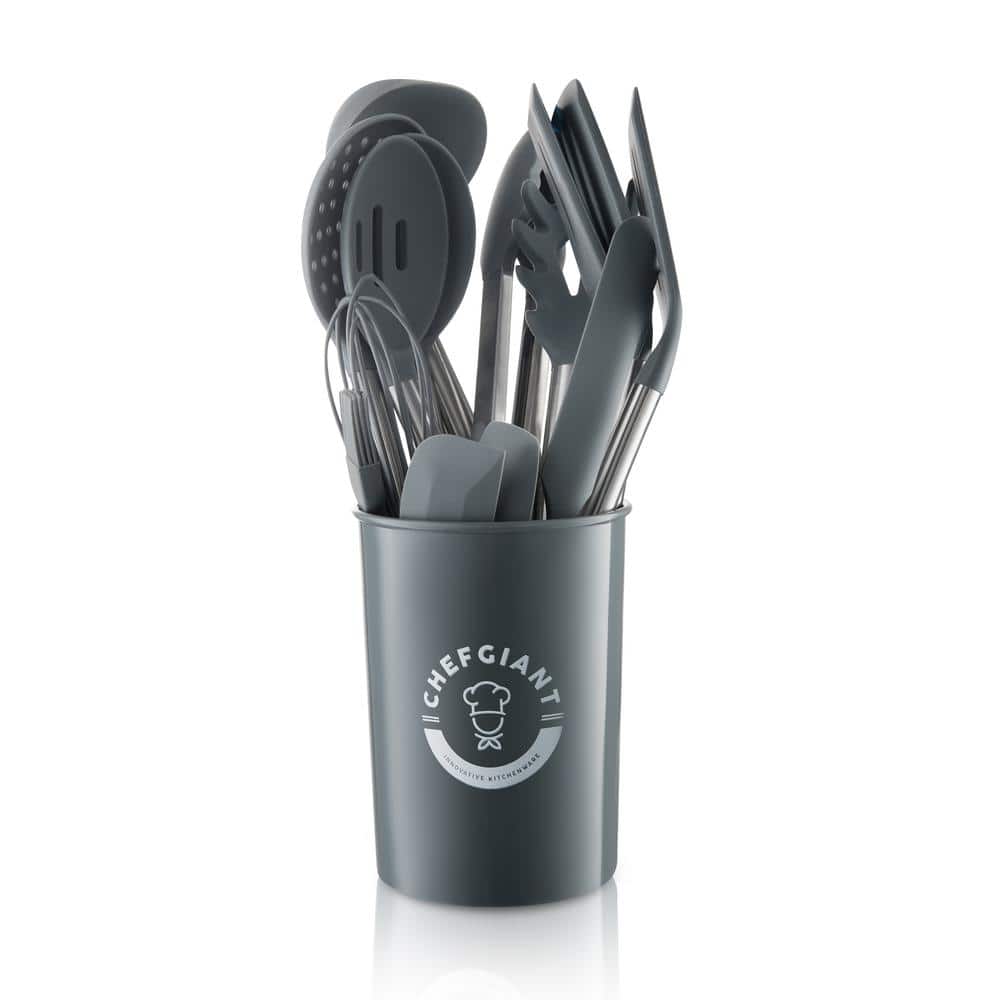 ChefGiant Gray Silicon Everyday Kitchen Utensils CGK6162 - The Home Depot