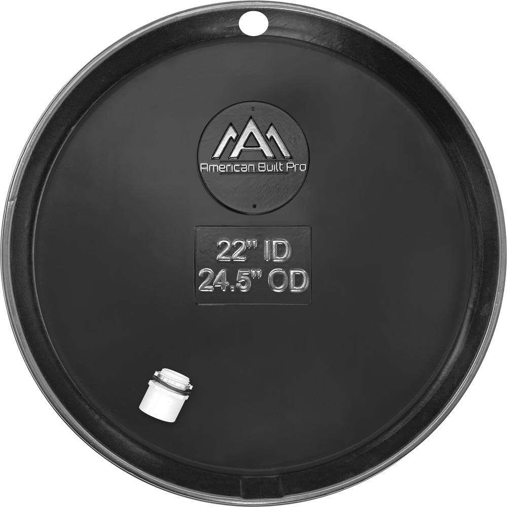 AMERICAN BUILT PRO 22 in. Drilled Plastic Water Heater Drain Pan with 1 ...