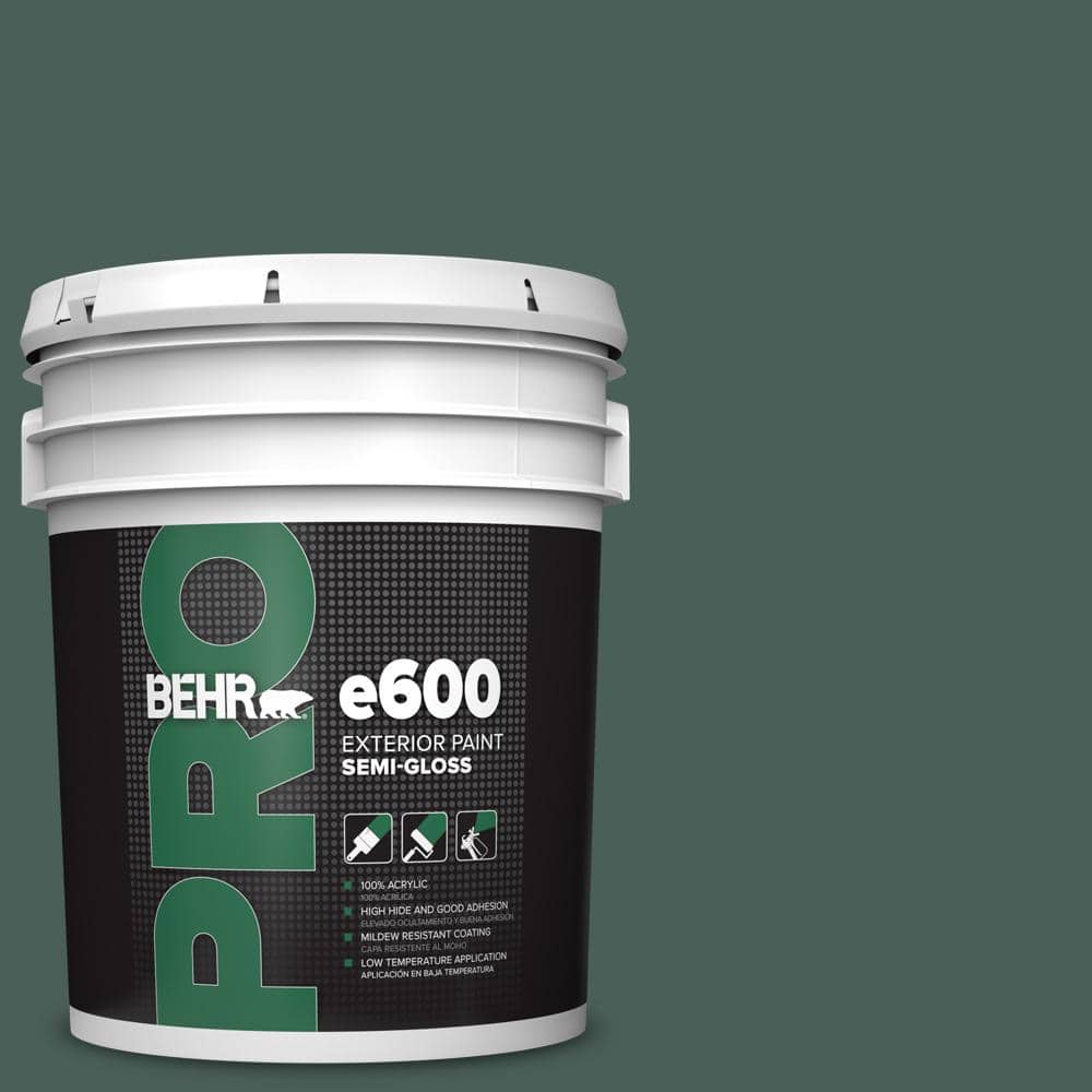 BEHR PRO 5 gal. #ICC-86 New Hunter Semi-Gloss Exterior Paint PR67305 ...