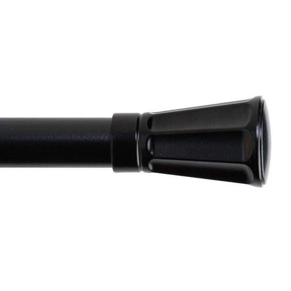 Art Decor 96 in. Non-Telescoping 1-1/8 in. Single Curtain Rod in Black ...