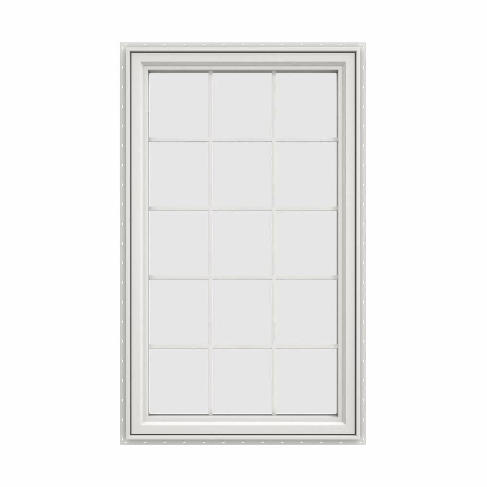 JELD-WEN 35.5 in. x 59.5 in. V-4500 Series White Vinyl Right-Handed ...