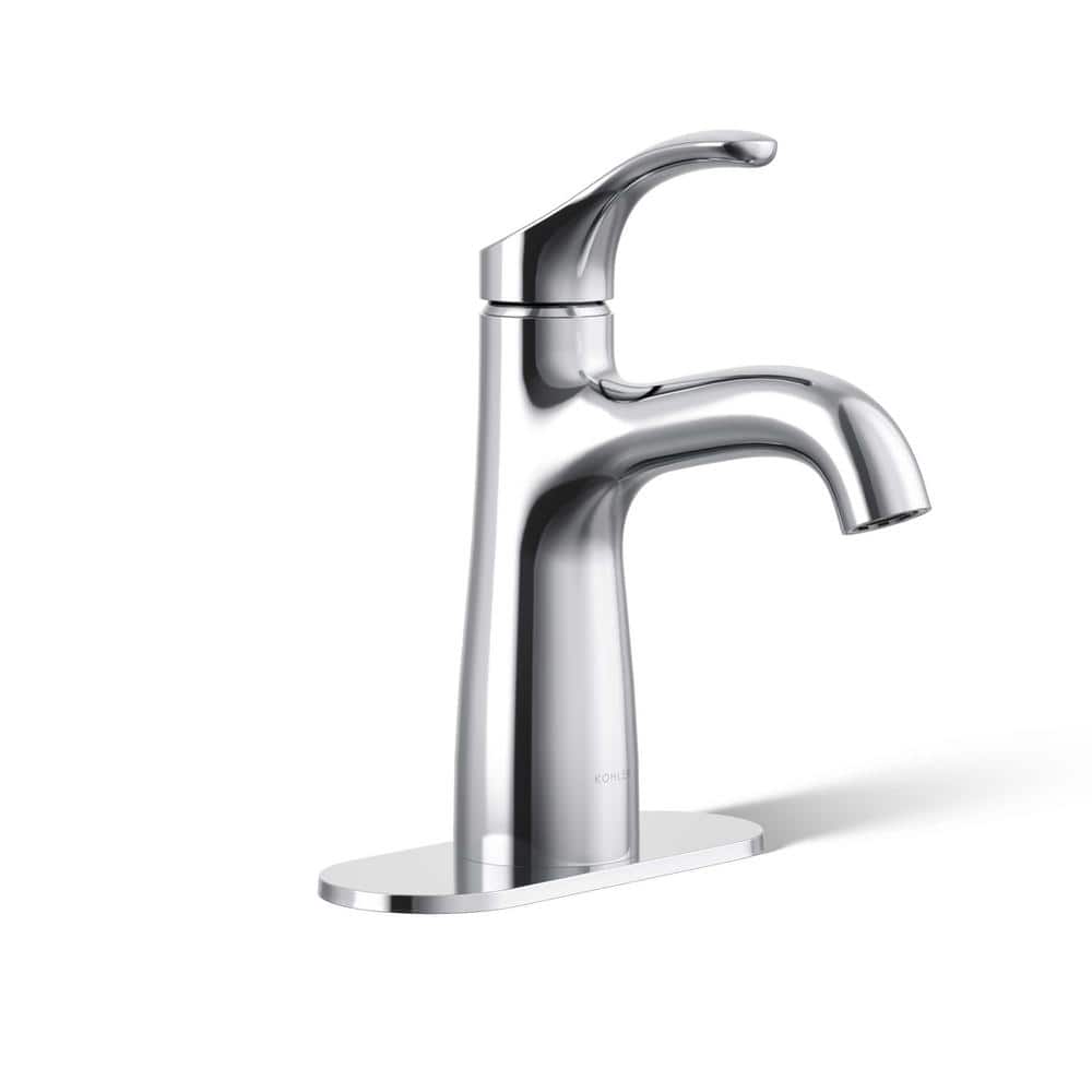 KOHLER Single-Handle Single-Hole Bathroom Faucet in Polished Chrome ...