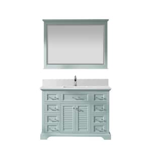 ROSWELL Lorna 60 in. Bath Vanity in Finnish Green with Composite Vanity ...