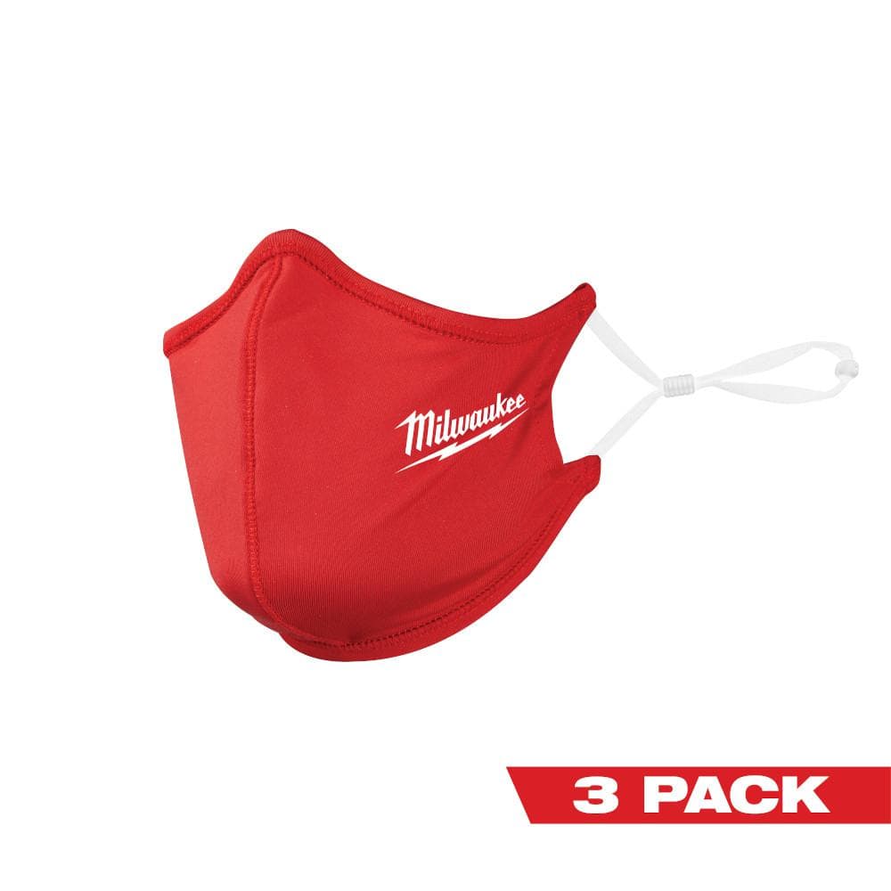 Milwaukee Red 2-Layer Reusable Face Mask (3-Pack) 48-73-4228 - The Home ...