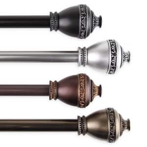 Rod Desyne 18 in. - 28 in. Telescoping Single Curtain Rod Kit in Cocoa ...