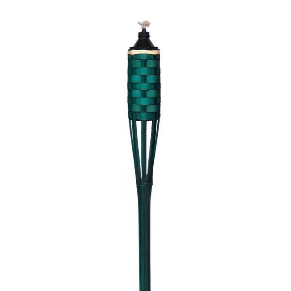 Wellco 72 in.Dark Green Bamboo Torch Weather-Resistant Coated Outdoor ...